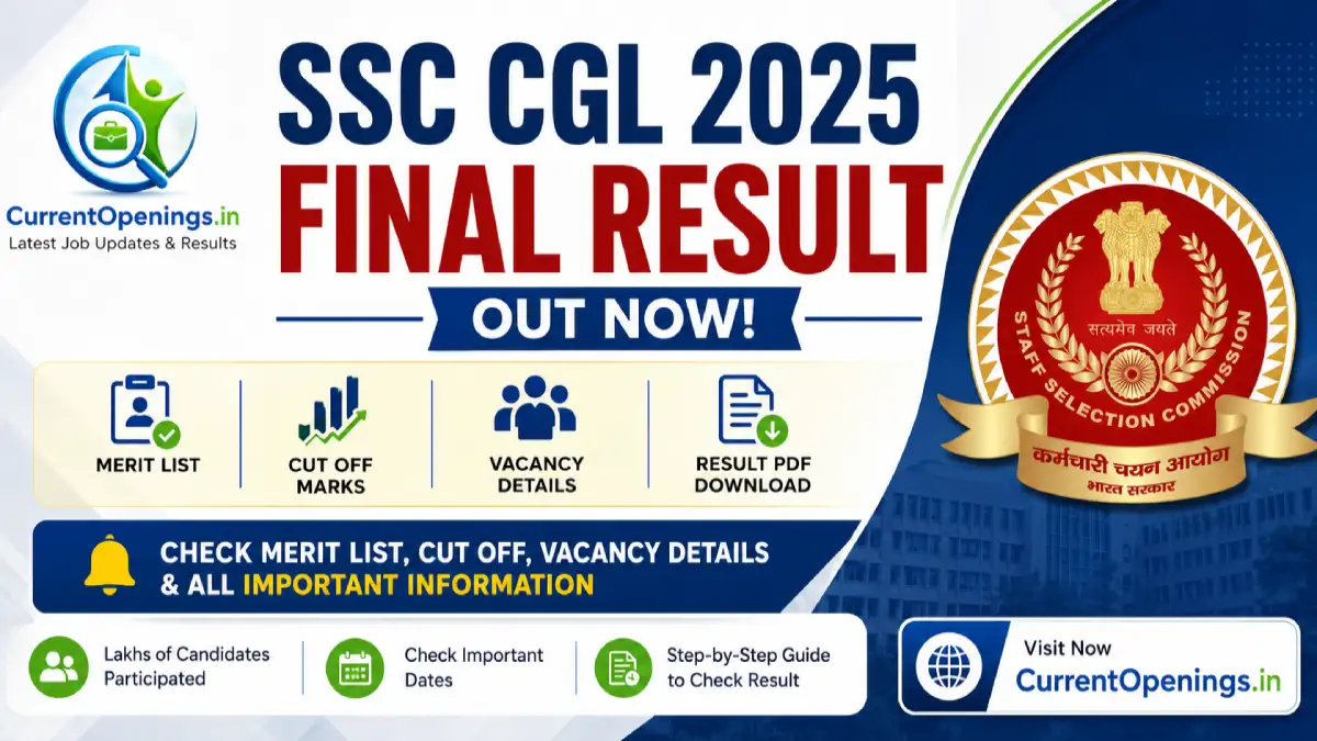 SSC CGL 2025 Final Result Declared – Cut Off Marks, Merit List ...